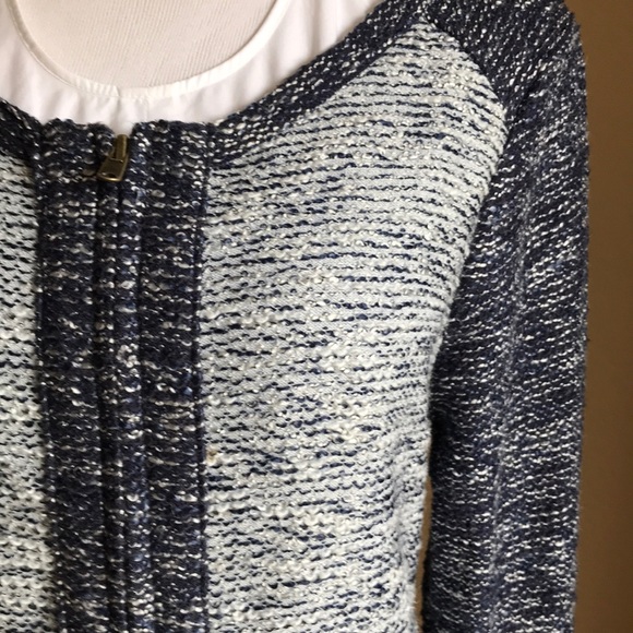 J. Crew | Jackets & Coats | J Crew Boucl Jacket In Indigo Colorblock ...